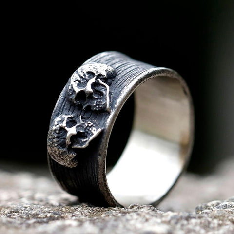 Saber Double Skulls Ring | Morbid Rags
